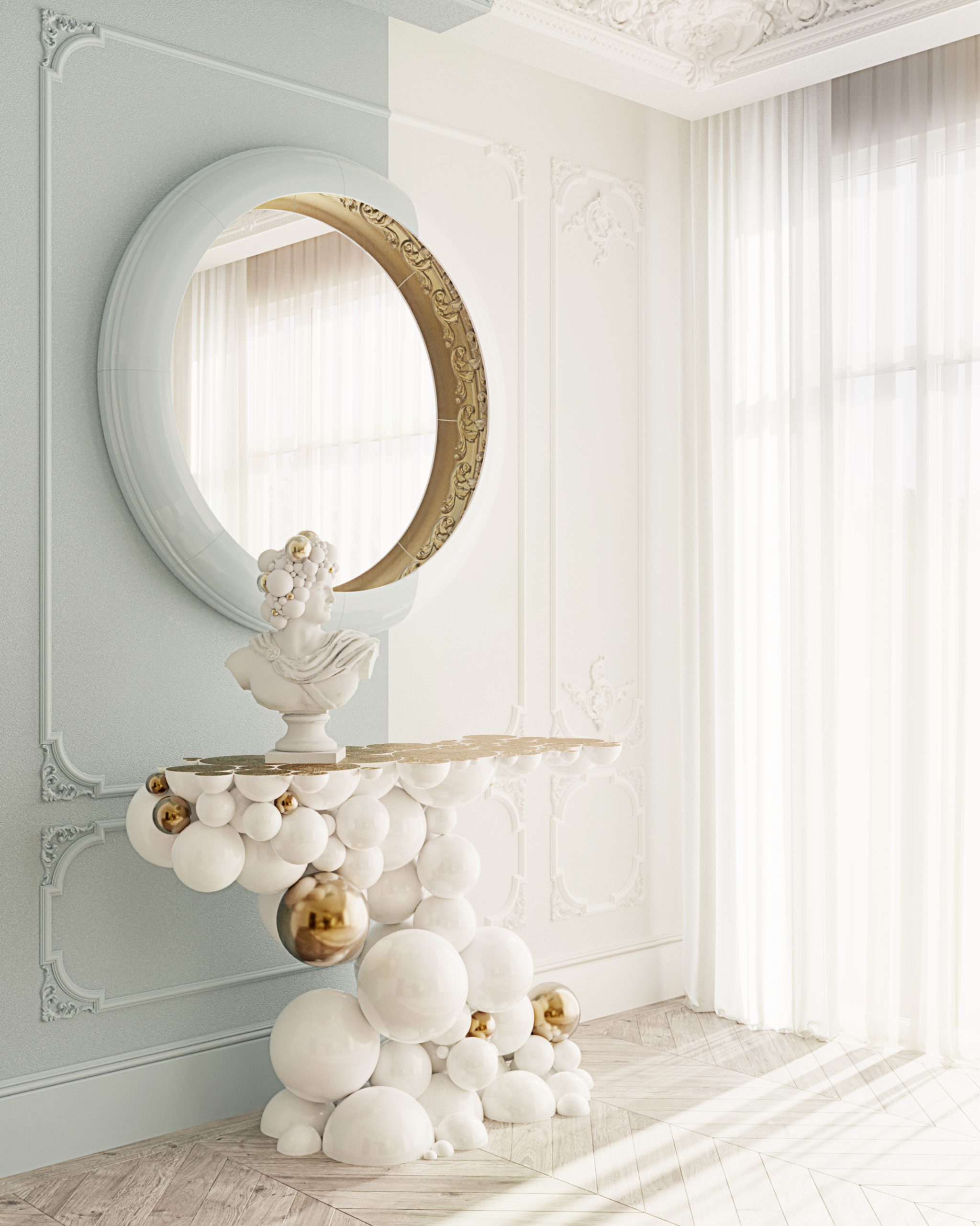 A Fantastic White Console For Your Contemporary House | Buffets And ...